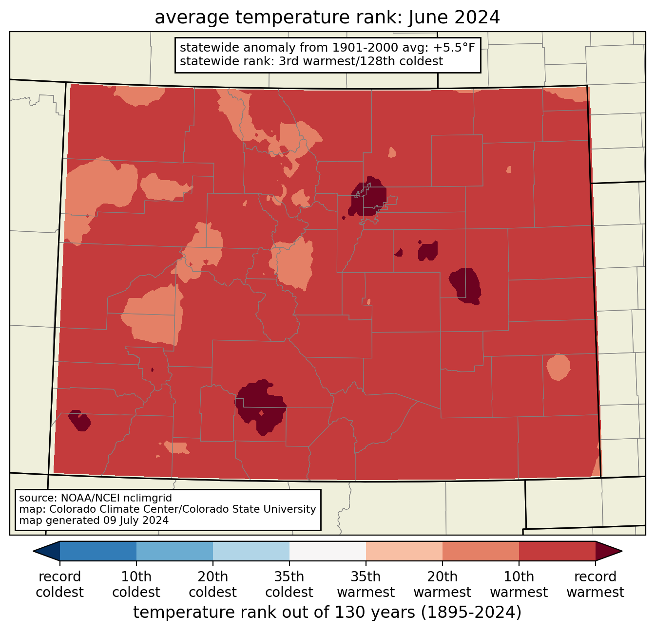 A warm June, and rainy in the southwest - Colorado Climate Blog